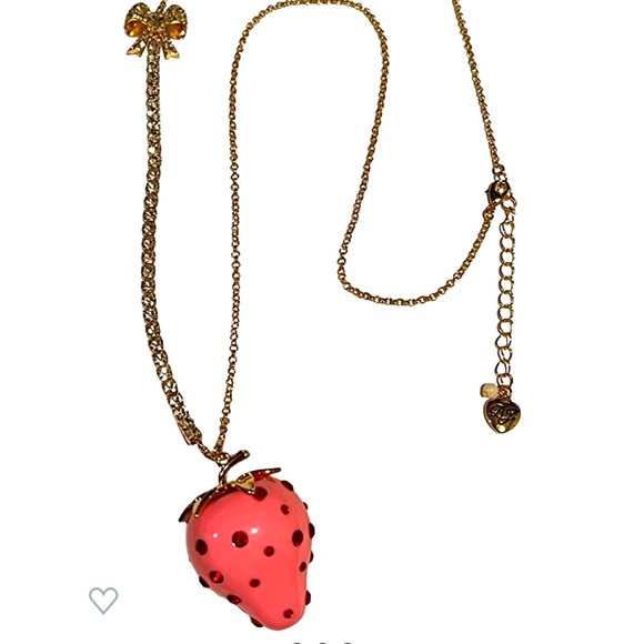 Betsey Johnson | Jewelry | Betsey Johnson Pink Strawberry Long Chain ...
